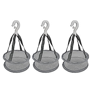 3pcs Hanging Mesh Basket, Dryer Mini Ventilated Windproof Drying Rack for Makeup Brushes Tools