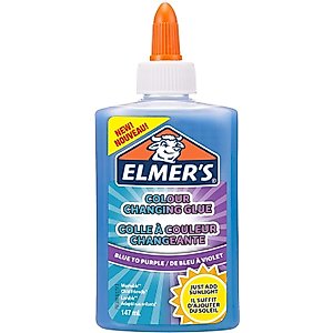 Elmer's Colour Changing PVA Glue | Blue to Purple | 147 ml | Washable & Kid Friendly| Great for Making Slime | 1 Count