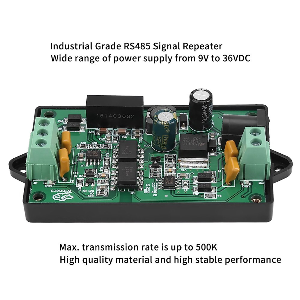 Industrial Grade Photoelectric Isolation RS485 Repeater DC DC Isolated Power Module Amplifier Converter for Attendance Machine, IC Card Charging System