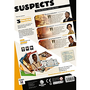 Suspects | Murder Mystery Game | 3 Cases to Solve | 1 to 6 Players | 60 Minutes