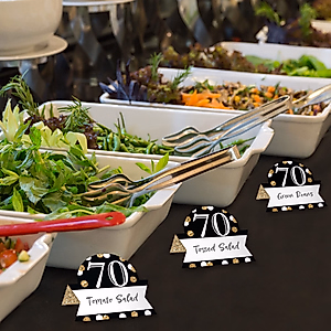 Big Dot of Happiness Adult 70th Birthday - Gold - Birthday Party Tent Buffet Card - Table Setting Name Place Cards - Set of 24