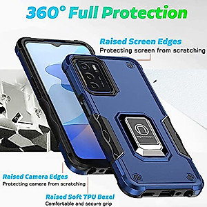 Compatible with Oppo Reno 6 5G, Armor Bumper Case for Oppo Reno 6 5G with Built-in Kickstand Shockproof Hybrid Heavy Duty Cover Tough Case for Oppo Reno 6 5G