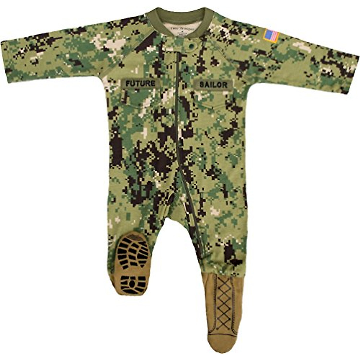 U.S. Navy Baby Boys NWU Camo Crawler With Recruit Boots (0-3 Months)