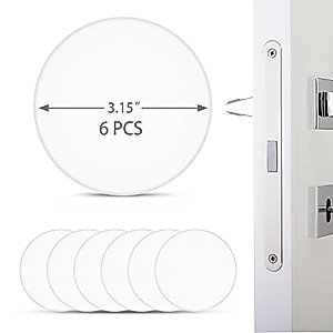 Large Door Knob Wall Protector 3.15“, 6pcs White Door Stopper Wall Protector with Strong Self Adhesive, Soft Silencer Door Bumpers for Home and Office