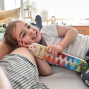 HABA Rainmaker Wormy - Wooden Rainbow Music Shaker Maze for Ages 2 and Up