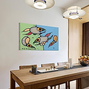 Little Loon Dances with Fish Spirit by Norval Morrisseau Prints Poster Art Poster Canvas Painting Decor Wall Print Photo Gifts Home Modern Decorative Posters Framed/Unframed 16x24inch(40x60cm)