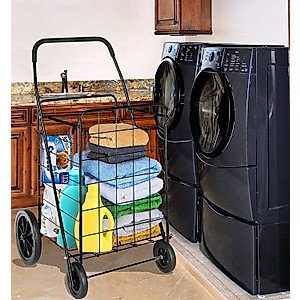 Extra Large Heavy Duty Folding Shopping Grocery Storage Cart Jumbo Size