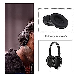 1 Pair Ear Pads Compatible with JVC HA-S600 Headsets Protein Leather Foam Replacement Comfort Replacement Ear Cushions Black