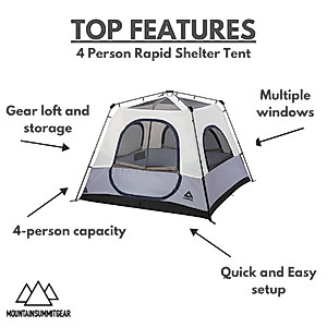 Caddis Rapid 4-Person Tent, Camping Gear for The Outdoors, Pop Up Tent for Camping, Rapid Tent Frame for Easy Setup, 4-Person Capacity Tents for Camping, (by Caddis Sports Inc.)