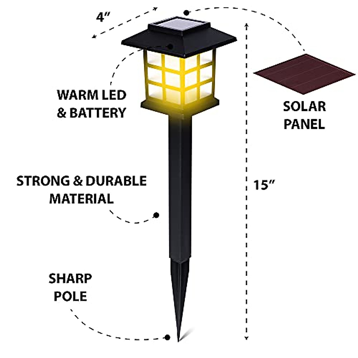 Zone Tech Outdoor Solar Powered Light – LED 12 Pack Bright Premium Quality Rain-Proof Walkway Path Patio Yard Lawn Garden LED Lamp (12 Pieces)