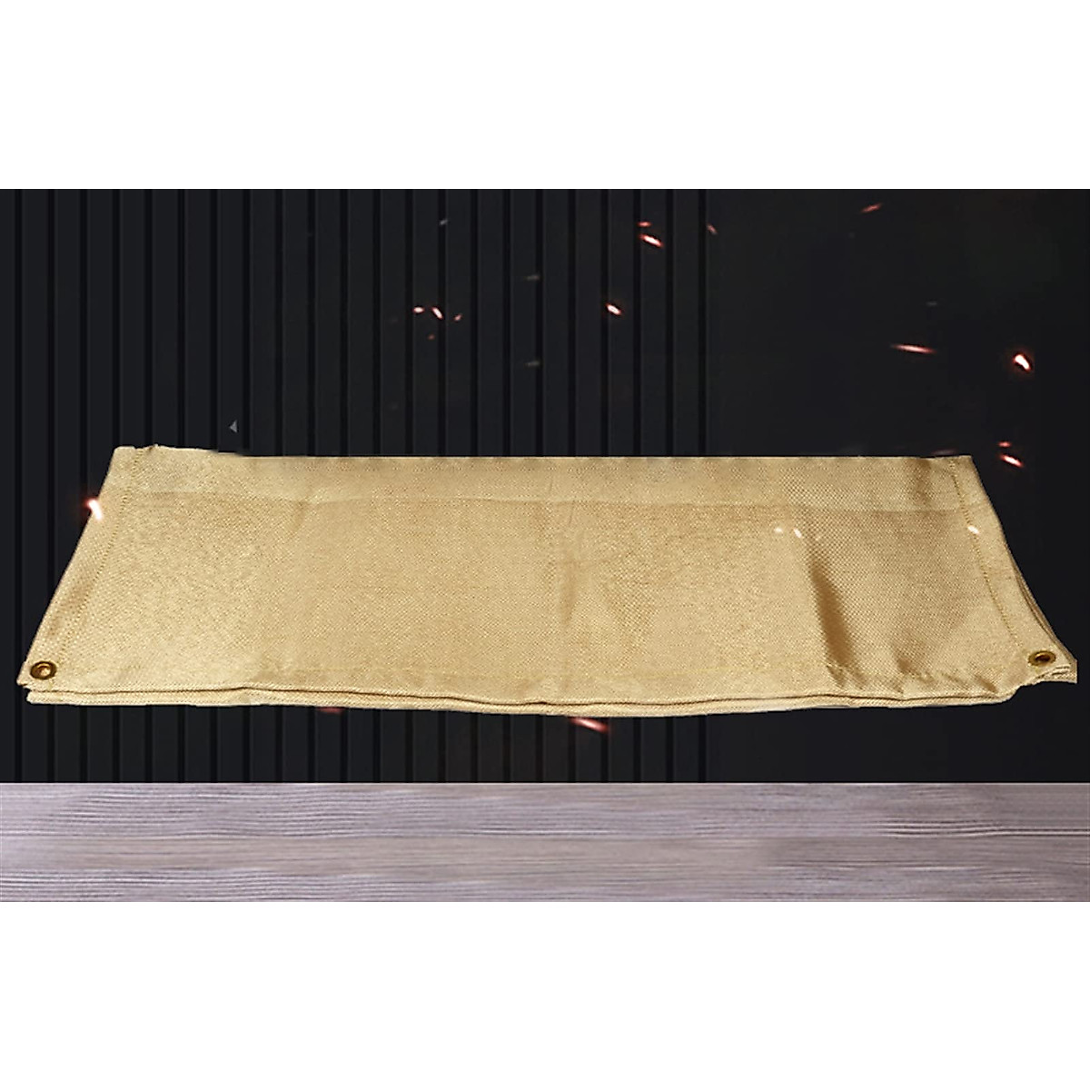 Icegrey Square Fire Pit Mat Grill Mat Deck Protector for Outdoor Camping Stove Patios BBQ Smoker Grass Lawn Protection, Gold, 20x18 inch