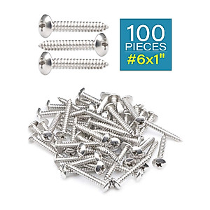 100Pcs #6 x 1" Truss Head Phillips Wood Screws Stainless Steel 304 Self Tapping Screws | by IMSCREWS