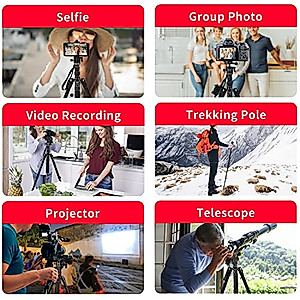 Nietoto 68" Camera Tripod, Aluminum Travel Tripod for Camera, DSLR Camema Tripod, Compact Professional Camera Tripod Monopod with 360 Panorama Ball Head, 1/4 QR Plate, Carry Bag