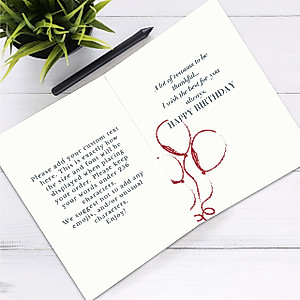 Simply Uncaged Christian Gifts Personalized Happy Birthday Card Custom Your Photo Image Upload Your Text Greeting Card (Single Card)