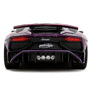 Lambo SV Candy Purple with Pink Graphics Pink Slips Series 1/24 Diecast Model Car by Jada 34656