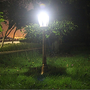 XIAOXY Solar LED Lawn Light Outdoor Garden Light Solar Street Light Home Villa Lights Garden View Lights European Waterproof Outdoor Column Headlight Rural Outdoor Wall Door Pillar Lamp