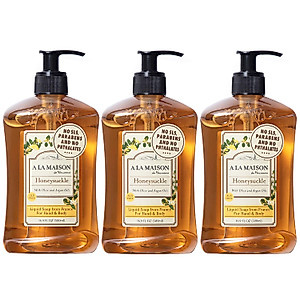 A LA MAISON de Provence Liquid Soap Honeysuckle, 16.9 Fl Oz (Pack of 3)