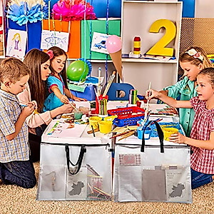 Outus Art Portfolio Bag Poster Storage Bag Board Holder with Handle and Zipper 19 x 24 Inch Organizer Transparent Bag for Large Posters, Poster Board, Painting, Bulletin Boards (1 Piece)