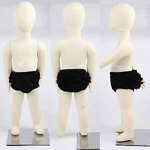 HOOLCHEAN Baby Infant Girls 2PCS Set Tulle Ruffle Bloomer (Red & Black, S: 0-6 Months)