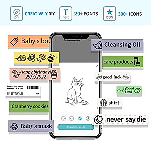 Makeid Label Maker Machine with Tape - Portable & Rechargeable Label Makers with Built-in Cutter.63" Waterproof Tape - Wireless Label Printer Compatible with Android & iOS Devices - Green
