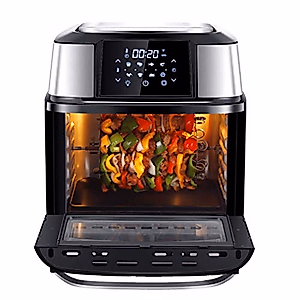 GoWISE USA 17-Quart Air Fryer & Food Dehydrator - 5 Drying Trays plus 6 Additional Accessories - Perfect for Drying Beef Jerky, Herbs, Fruit, Vegetables, Dog Treats