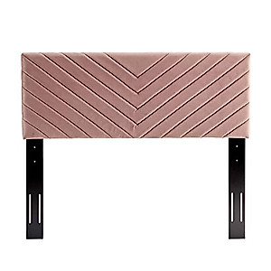Ergode Alyson Angular Channel Tufted Performance Velvet Full / Queen Headboard - Dusty Rose