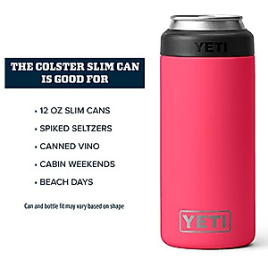 YETI Rambler 12 oz. Colster Slim Can Insulator for the Slim Hard Seltzer Cans, Bimini Pink