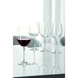 Nachtmann Vivendi Bordeaux Glasses, Set of 4, 25-Ounce, Crystal Clear Glass, White or Red Wine Glass Set with Long Stem, Ideal for Tasting Cabernet, Burgundy, Pinot Noir, Bordeaux, Dishwasher Safe