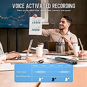 64GB Digital Voice Recorder, COCONISE Audio Recorder with 3072Kbps HD Recording, Voice Activated Recorder for Lecture with MP3 Player, A-B Loop Playback, Password, Accelerate Function