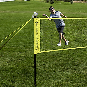 Park & Sun Sports Portable Indoor/Outdoor Badminton Net System with Carrying Bag and Accessories: Professional Series, Yellow/Black, Standard