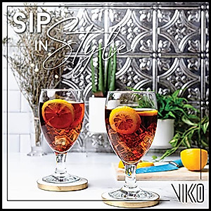 Vikko Classic Goblet Party Glasses, Iced Tea Glasses 20 Ounce, Set of 6 Goblets, Water Glasses, Dishwasher Safe Durable Glassware