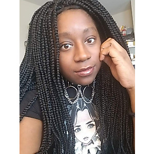 Xjoyous Circle Choker Necklace PU Leather Goth Choker Collar with Black Studded Punk Rock Rivet Collar Adjustable Size