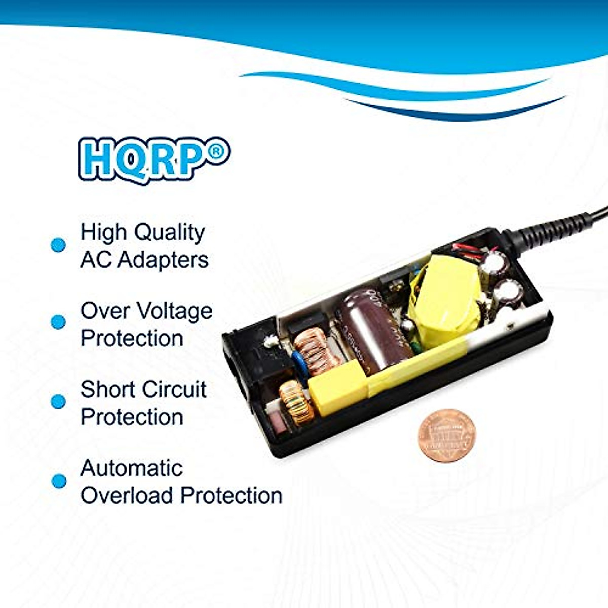 HQRP 12V AC Adapter Compatible with Sceptre Monitor E C Series 20" 22" 24" 27" 32" 1800R 1920R C248W C325W C328W E225W E248 E205W E248W E275W Screen LED-Lit & Supersonic Monitor Power Supply Cord