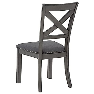 Signature Design by Ashley Myshanna Dining UPH Side Chair (2/CN), 20"W x 24"D x 38"H, Antique Gray