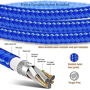 BATSOEASY 2 Pack 5ft 3DS/ 2DS USB Charger Cable, Nylon Braided Power Charging Cord Cable Compatible with Nintendo New 3DS XL/New 3DS/ 3DS XL/ 3DS/ New 2DS XL/New 2DS/ 2DS XL/ 2DS/ DSi/DSi XL