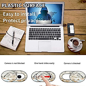 Laptop Camera Cover Slide, Thin Web Camera Cover for Laptop, Desktop, PC, MacBook Pro, MacBook Air, iPad, iMac, Tablet, Protecting Your Privacy Security Camera Slider… (Marble)