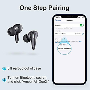 iWALK AmourDuo PlusWireless Earbuds Compatible with iPhone, Bluetooth Earbuds with Charging Case 10mm Drivers Deep Bass & Clear Mids Highs,20H Playtime Mono & Twin Modes Touch Control Compact & 4g