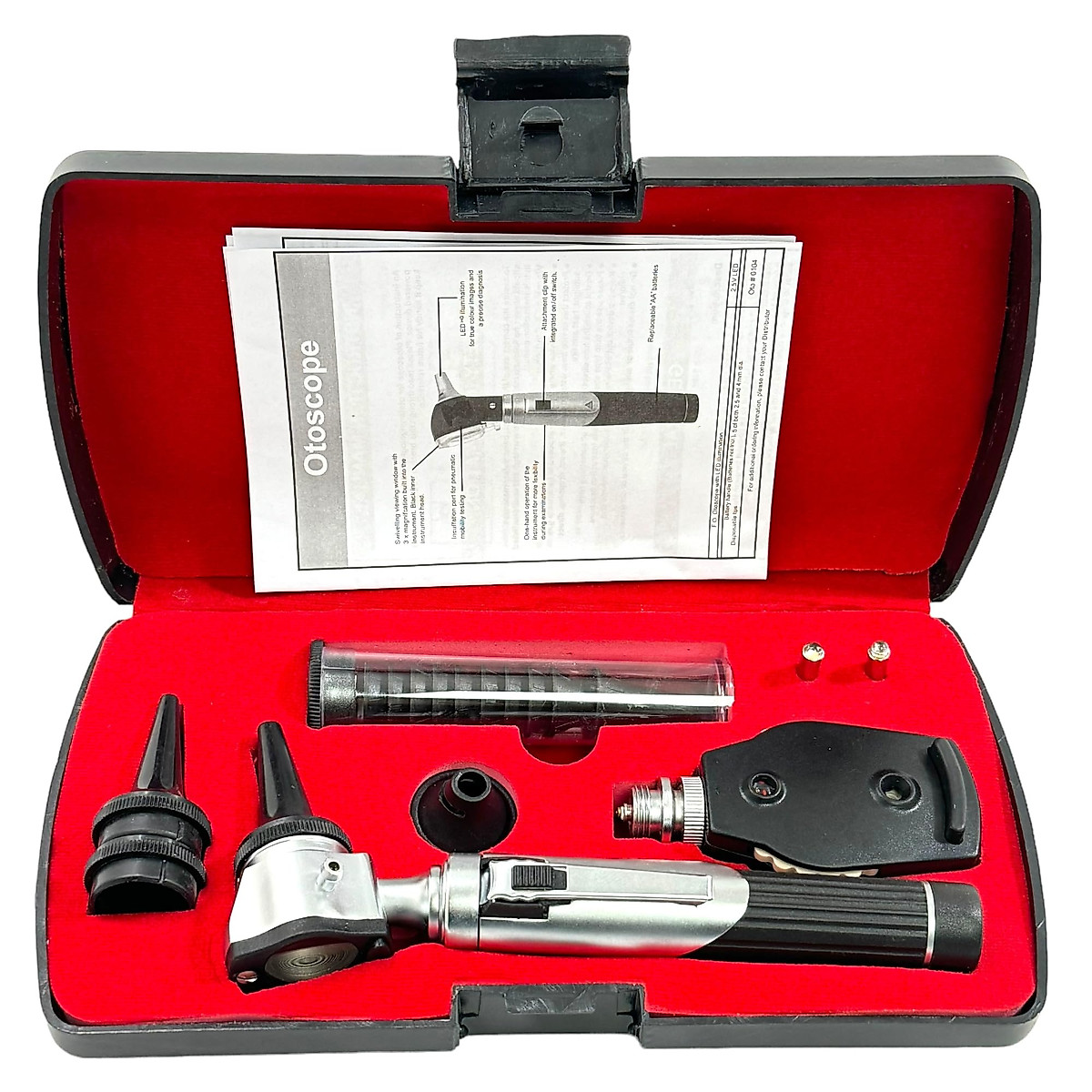 Premium Student Home USE LED Bright Light ENT Diagnostic Otoscope Plus 1 Extra Replacement Bulb Plus 10 Specula Cynamed