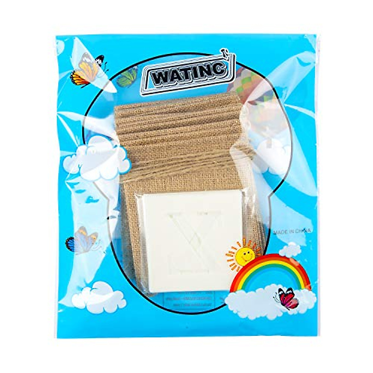 WATINC 26 Pack DIY Burlap Banner Set Include Letter Stencil, Design Swallowtail Flags for Kids and Adults, Handwriting Banner for Birthday and Independence Party, Unique Hand Draw Home Summer Decor