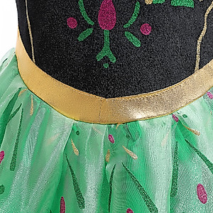 Dressy Daisy Ice Princess Coronation Green Costume Tulle Dress for Toddler Girls Halloween Birthday Party Fancy Outfit Size 3T, A