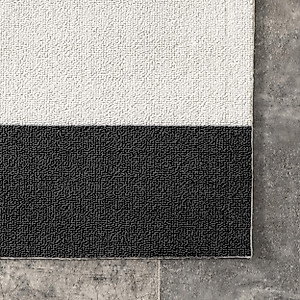 nuLOOM Christa Striped Indoor/Outdoor Area Rug, 9x12, Black