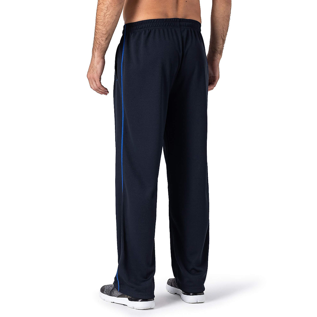 MAGNIVIT Men's Gym Pants Loose Fit Fitness Workout Sweatpants with Zipper Pockets Blue