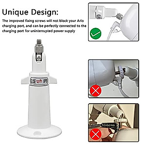 Haoyou Metal Adjustable Mounts Bracket Mount Outdoor/Indoor Compatible with Arlo pro 4/pro 2/Arlo pro/Arlo Ultra/Ultra 2/ Arlo Go/Arlo Essential Spotlight Cameras（2 Pack White）