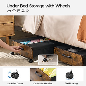 FOUCSSOMEI Under Bed Storage with Wheels, Under Bed Drawers On Wheels, Rolling Under Bed Storage with Metal Frame,for Clothes Shoes Blanket Toys, Patented Design