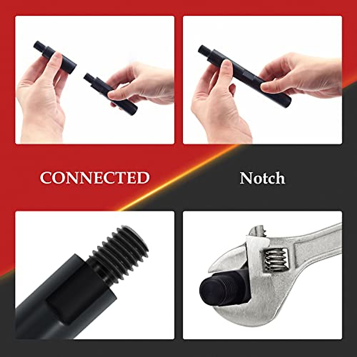 5/8"-11 Angle Grinder Extension Shaft 5/8"-11, Angle Grinder Lengthen Connecting Rod, 2 Pack 80 mm*1/120 mm*1 Thread Angle Grinder Extension Connecting Rod for Polisher and Angle Grinder