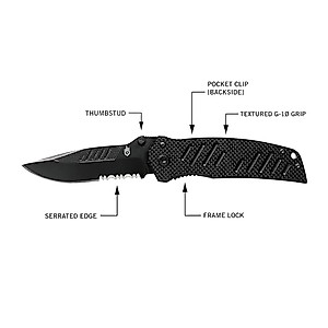 Gerber Gear Swagger Knife, Serrated Edge, Drop Point [31-000594]