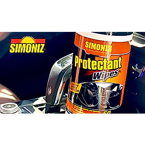 Simoniz Auto Protectant Wipes – Interior Detailer for Convenient Protection & Cleanup – Includes 50 Wipes for All Interior Surfaces Including Dashboards & Seats - Great for Cars, Trucks, SUVs, Boats