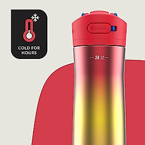 Contigo Ashland Chill Stainless Steel Water Bottle with Leakproof Lid & Straw, Water Bottle with Handle Keeps Drinks Cold for 24hrs & Hot for 6hrs, Great for Travel, School, Work, & More, 24oz