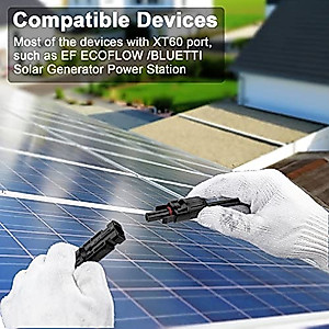 10ft Solar Panel to XT60 Adapter Cable for Solar Panel RV Portable Power Station Battery Solar Generator 12AWG