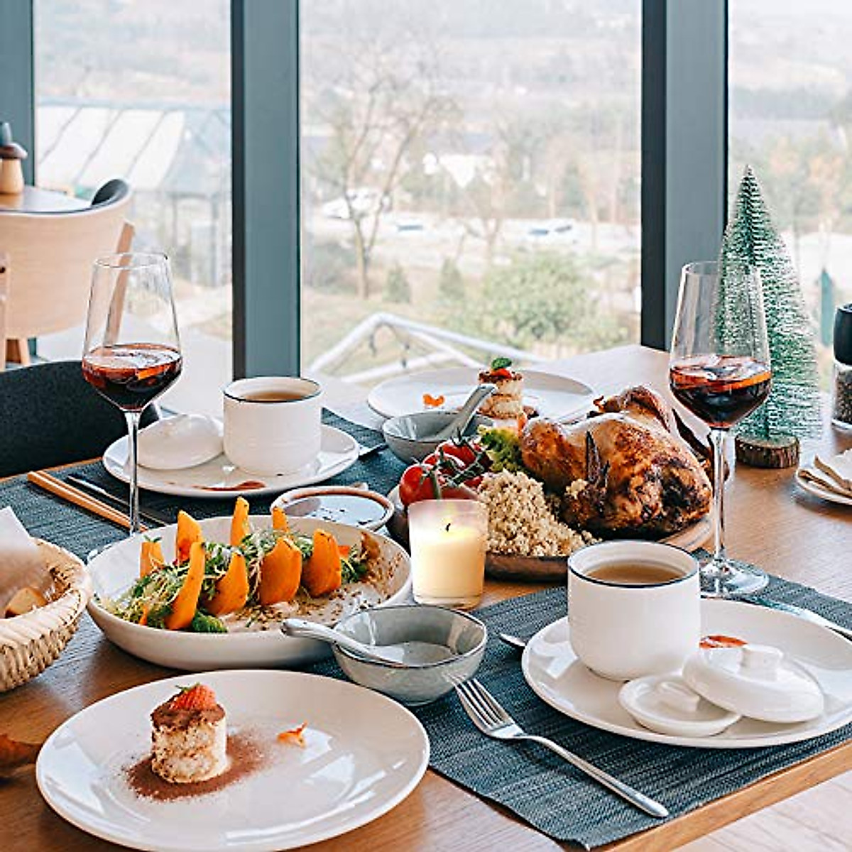 White Votive Candles in Glass, 15 Hours Unscented Soy Wax Candles for Wedding Home Spa Holidays Party, 12 Packs